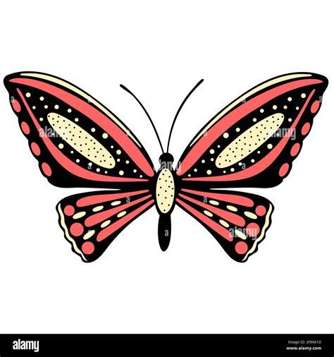 La Mariposa Es Roja Una Hermosa Polilla Con Manchas Insecto Volador