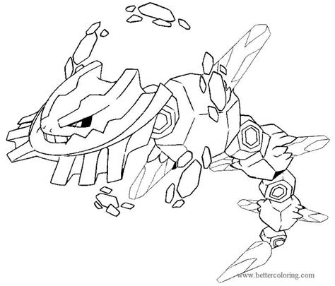 Mega Pokemon Steelix Coloring Pages Free Printable Coloring Pages