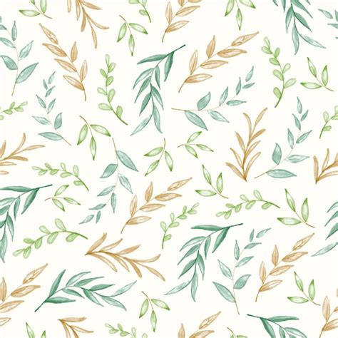 Padrão sem emenda de folhas em aquarelapadrão de folhas de primavera