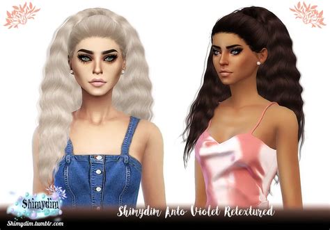 Shimydim Anto S Violet Hair Retextured Sims 4 Hairs