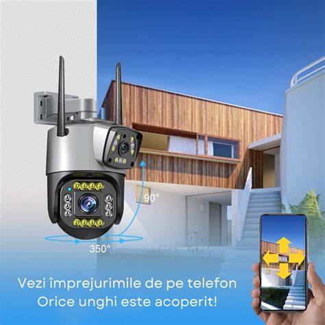 Camera De Supraveghere IP Dubla Inteligenta 360 WI FI 4K 8 MP 1080P