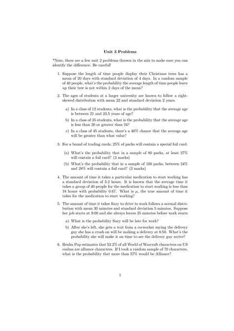 unit 3 problems 1150 unit 3 problems note there are a few unit 2 problems thrown in the mix