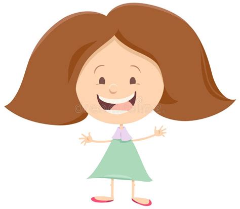 Personaje De Dibujos Animados Feliz De La Muchacha Ilustración del