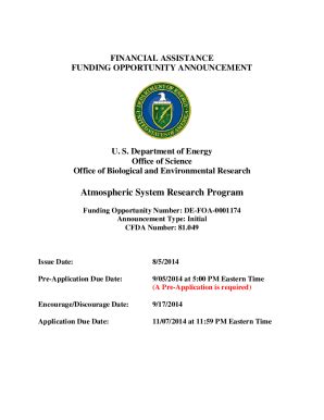 Fillable Online Science Osti Gov MediaFINANCIAL ASSISTANCE FUNDING