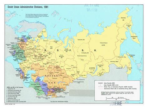 Large Detailed Administrative Divisions Map Of The USSR 1981 U S S