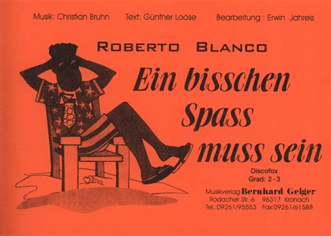Ein Bisschen Spass Muss Sein De Blanco Roberto Acheter Dans La