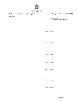 Fillable Online Hr Fullerton Performance Evaluation And Planning Form