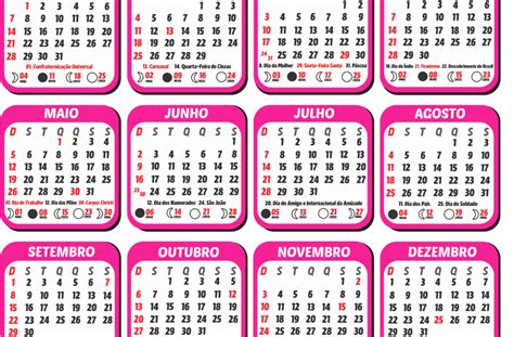 Calendário 2024 Cor de Rosa PNG Imagem Legal