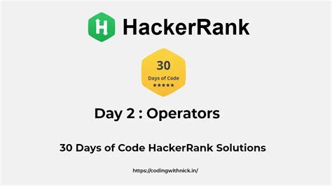 hackerrank day 2 operators 30 days of code solution coding with nick