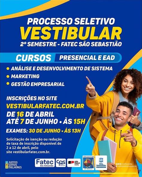 Fatec São Sebastião abre inscrições para Vestibular do 2º semestre de