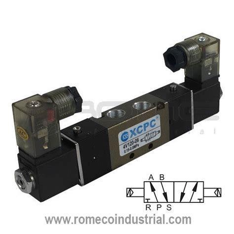 4V120 06 Electrovalvula Neumatica 5 2 Puertos 1 8 Rome Co Industrial