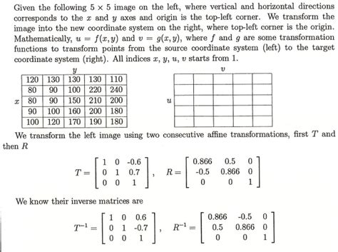 solved a find the overall affine transformation matrix that transforms the left image to the