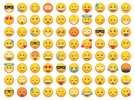 Iconos De Sonrisa Emoticono Conjunto De Emoji De Caricatura Conjunto