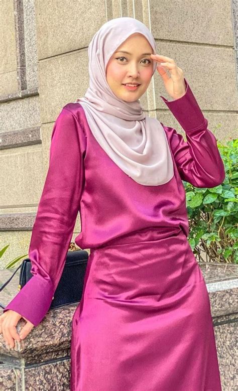 Awek Baju Kurung Satin Fesyen Baju Kurung Modern Terbaik