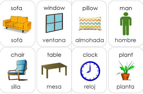 Spanish And English Vocabulary Home And Household Items Spanish To