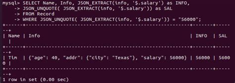 mysql json data type linux consultant