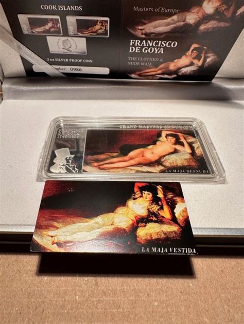 Cook Island 2010 20 GOYA Maja Naked Nude Clothed 3 Oz Silver Coin
