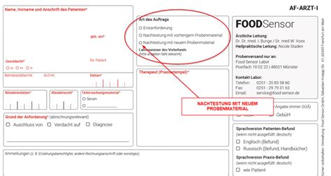 Kontrollbefunde FOODSensor
