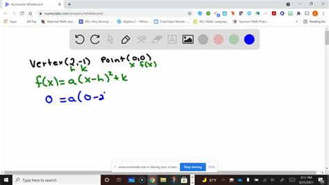 solved connecting graphs with equations find a quadratic function f having the graph shown