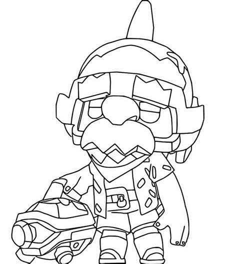Dibujo Para Colorear Brawl Stars Classic Gale Tortuga