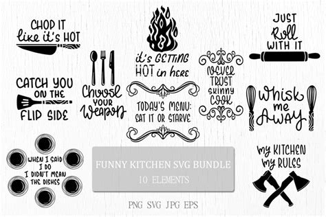 Funny Kitchen SVG Bundle Cooking Quotes Kitchen Humor