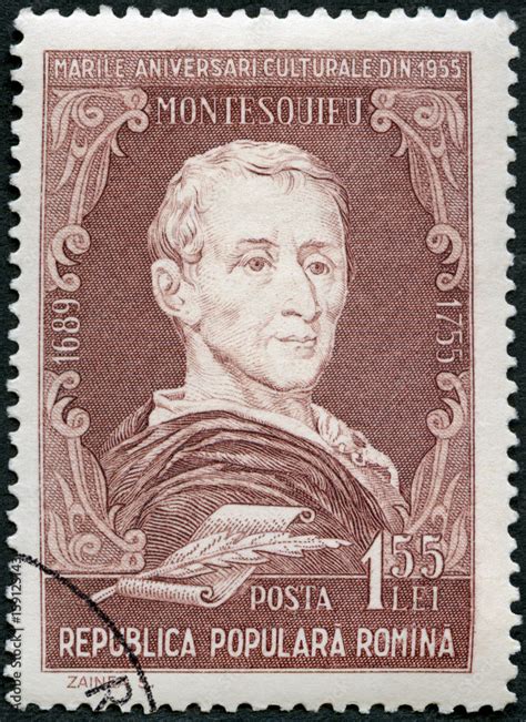ROMANIA 1955 Shows Charles Louis De Secondat Baron Montesquieu