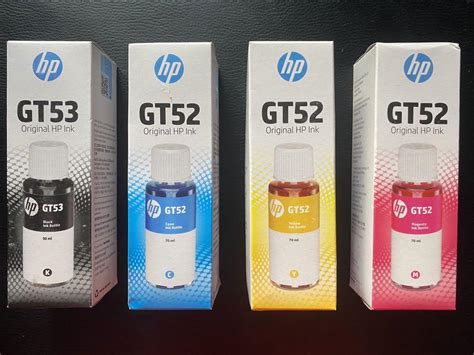 HP GT53 Black HP GT52 Inks Cyan Magenta Yellow Bottle Computers
