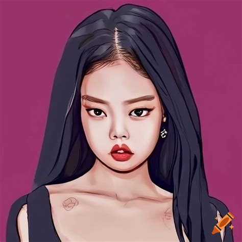 Cartoon Illustration Of Blackpink S Jennie On Craiyon