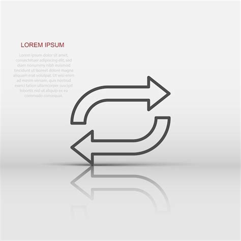 Icono de rotación de flecha en estilo plano Ilustración de vector de
