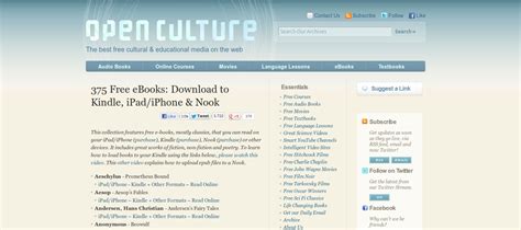Open Culture ofrece una gran variedad de libros y películas gratis