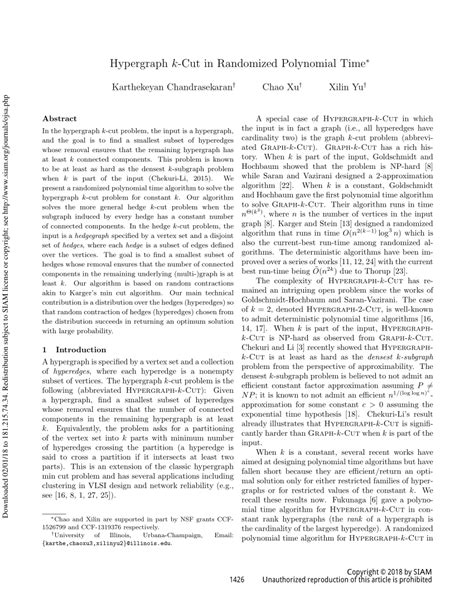 pdf hypergraph k cut in randomized polynomial time