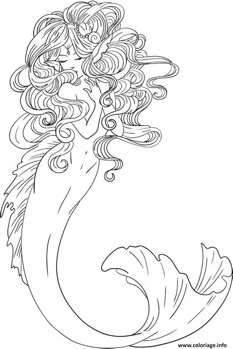 Coloriage Sirene De Mer Elegante JeColorie