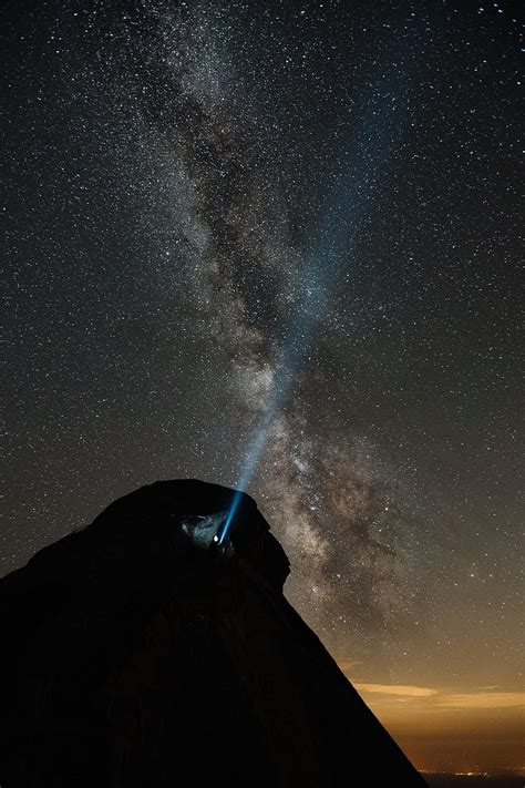 Mountain Peak Dark Starry Sky Night Hd Phone Wallpaper Peakpx