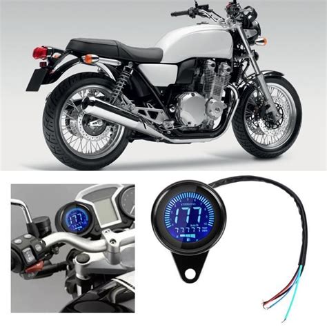 Akozon compteur kilométrique de moto Compteur LCD 7 couleurs pour moto
