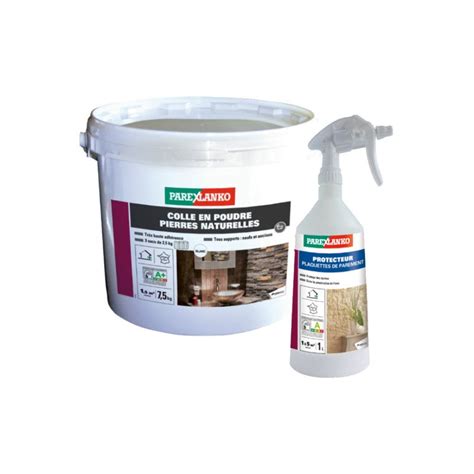 Pack PAREXLANKO Colle Pour Plaquettes En Pierres Naturelles Blanc 7