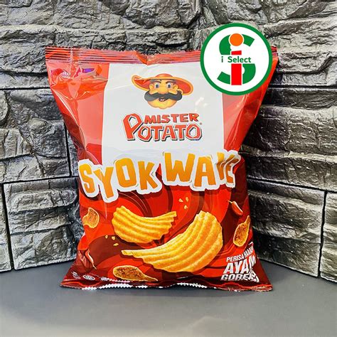 Halal Mister Potato Syok Wave Potato Chips Spicy Chicken Bbq Seafood