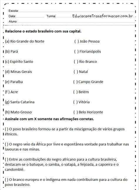Atividades De Geografia 4 Ano Educação e Transformação