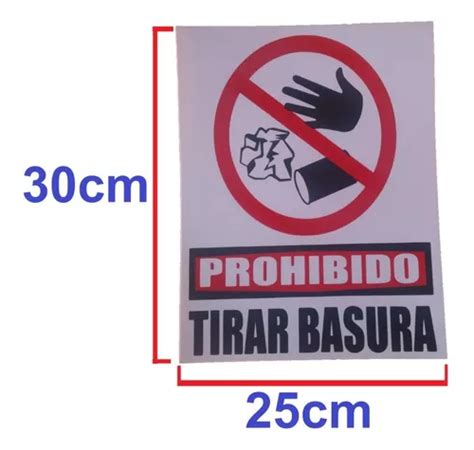 5 Letrero Señalizacion Señalamient De Prohibido Tirar Basura en venta