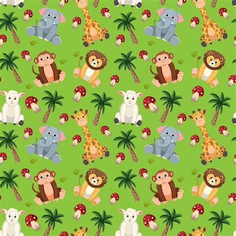 Patrón sin costuras de animales lindos Vector Gratis