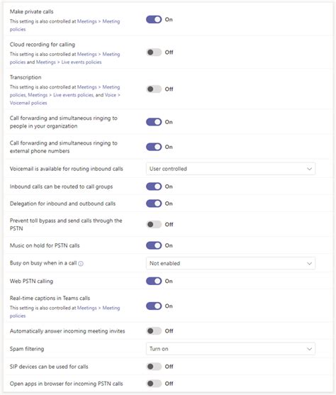 Teams Settings And Policies Reference Microsoft Teams Microsoft Learn