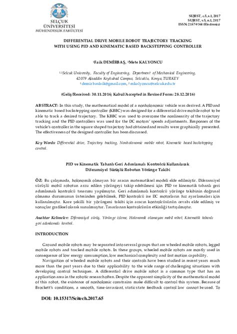pdf differential drive mobile robot trajectory tracking with using pid and kinematic based