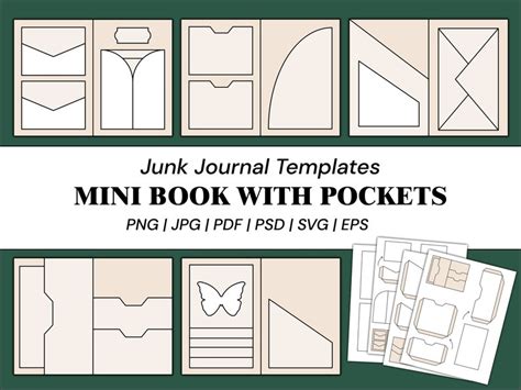 Junk Journal Templates Pockets Folio Template Envelope Etsy