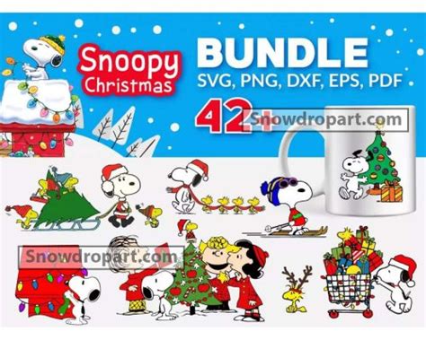Snoopy Christmas Svg Bundle Christmas Svg Peanuts Svg