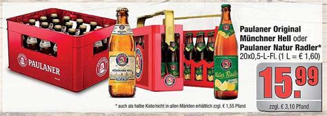 Paulaner Original M Nchner Hell Oder Natur Radler Angebot Bei Alldrink