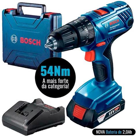 Furadeira e Parafusadeira de Impacto à Bateria 18V gsb 180 LI bosch