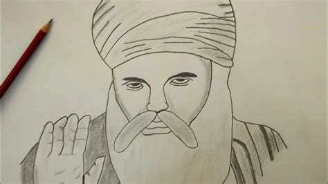 how to draw guru nanak dev ji step by step with pencil new 2 sketch youtube