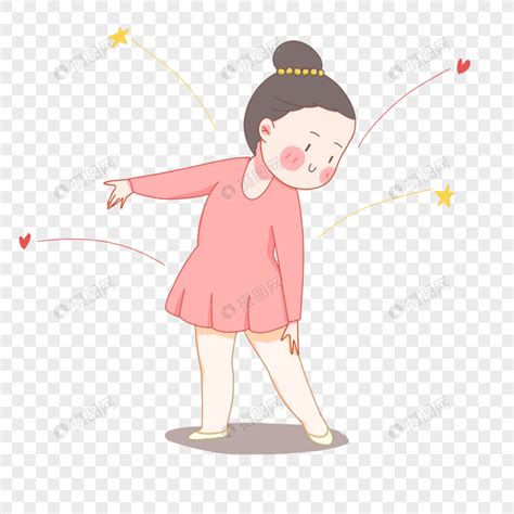 手绘跳芭蕾舞的小女孩元素素材下载 正版素材401408837 摄图网