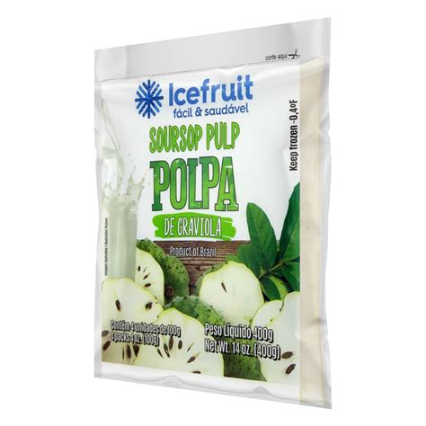Polpa De Fruta Graviola Icefruit Pacote 400g 4 Unidades Supermercado