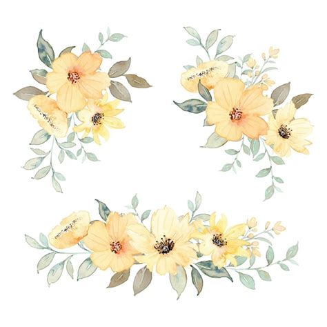 Vectores E Ilustraciones De Flores Amarilla Acuarela Para Descargar