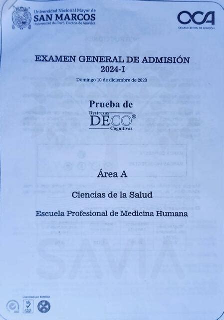 EXAMEN GENERAL DE ADMISION Aracely G UDocz